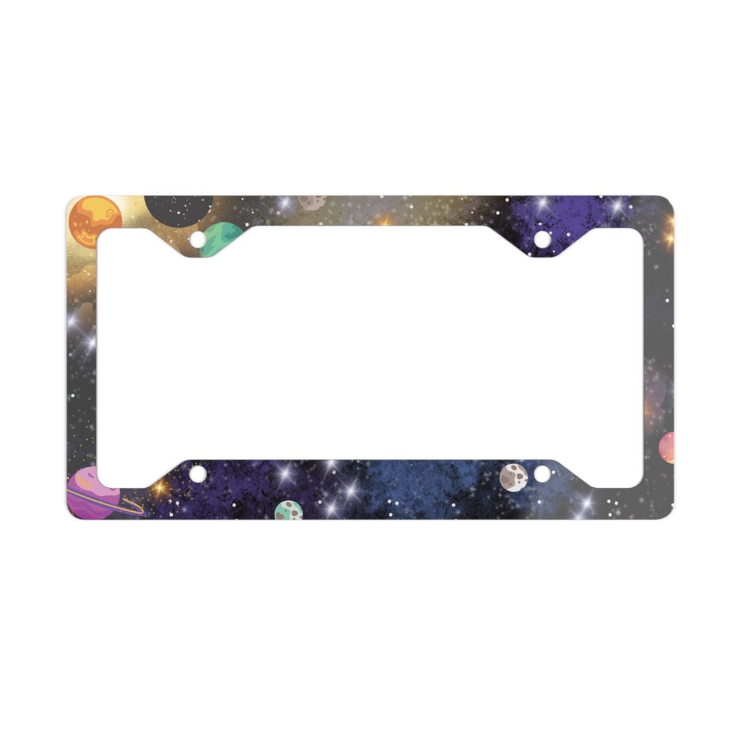 License Plate Frame, Space License Plate Frame, Space Patterned Number ...