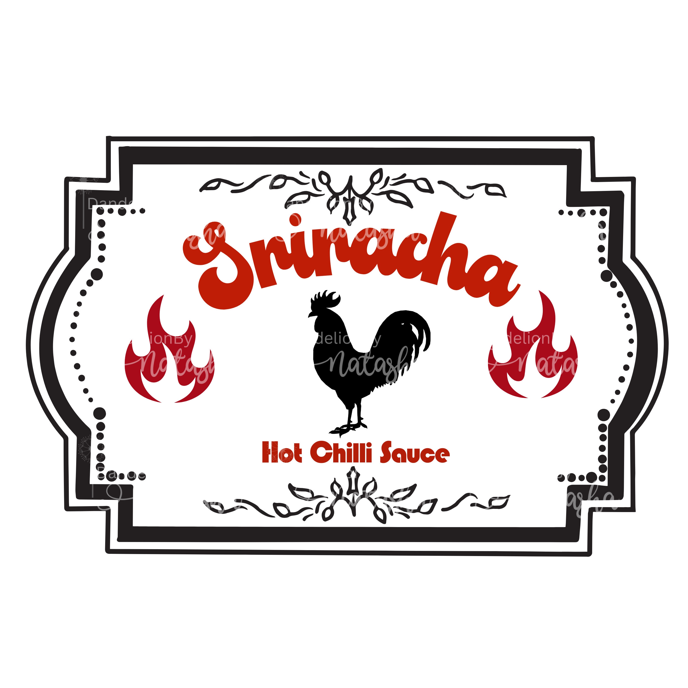 Sriracha Bottle Label PNG SVG, Sriracha Chilli Sauce,sriracha Chill ...