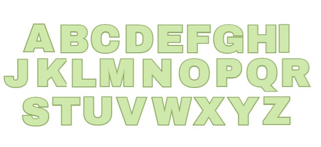 Bold Filled Font 3 Colors, Outline Font Solid Alphabet Letters Assorted ...