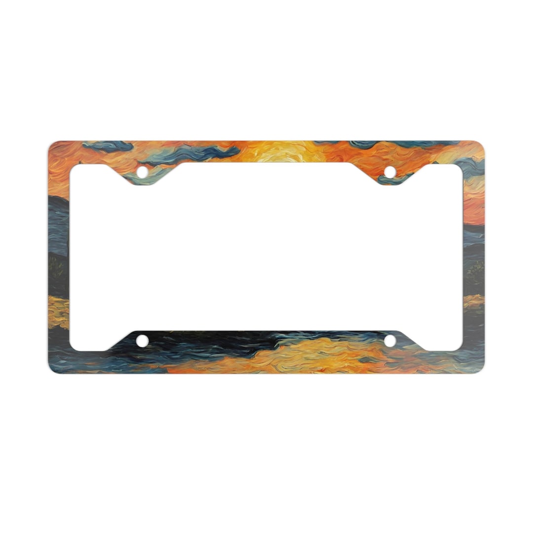 License Plate Frame, License Plate Frame With Print, Van Gogh Inspired ...