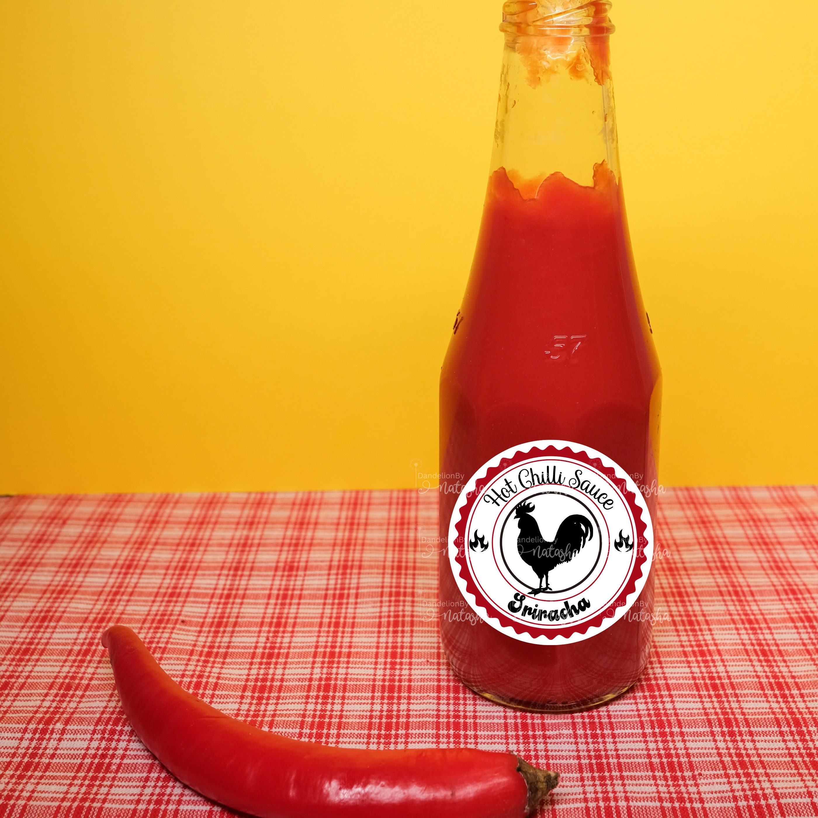 Sriracha Bottle Label PNG SVG, Sriracha Chilli Sauce,sriracha Chill ...