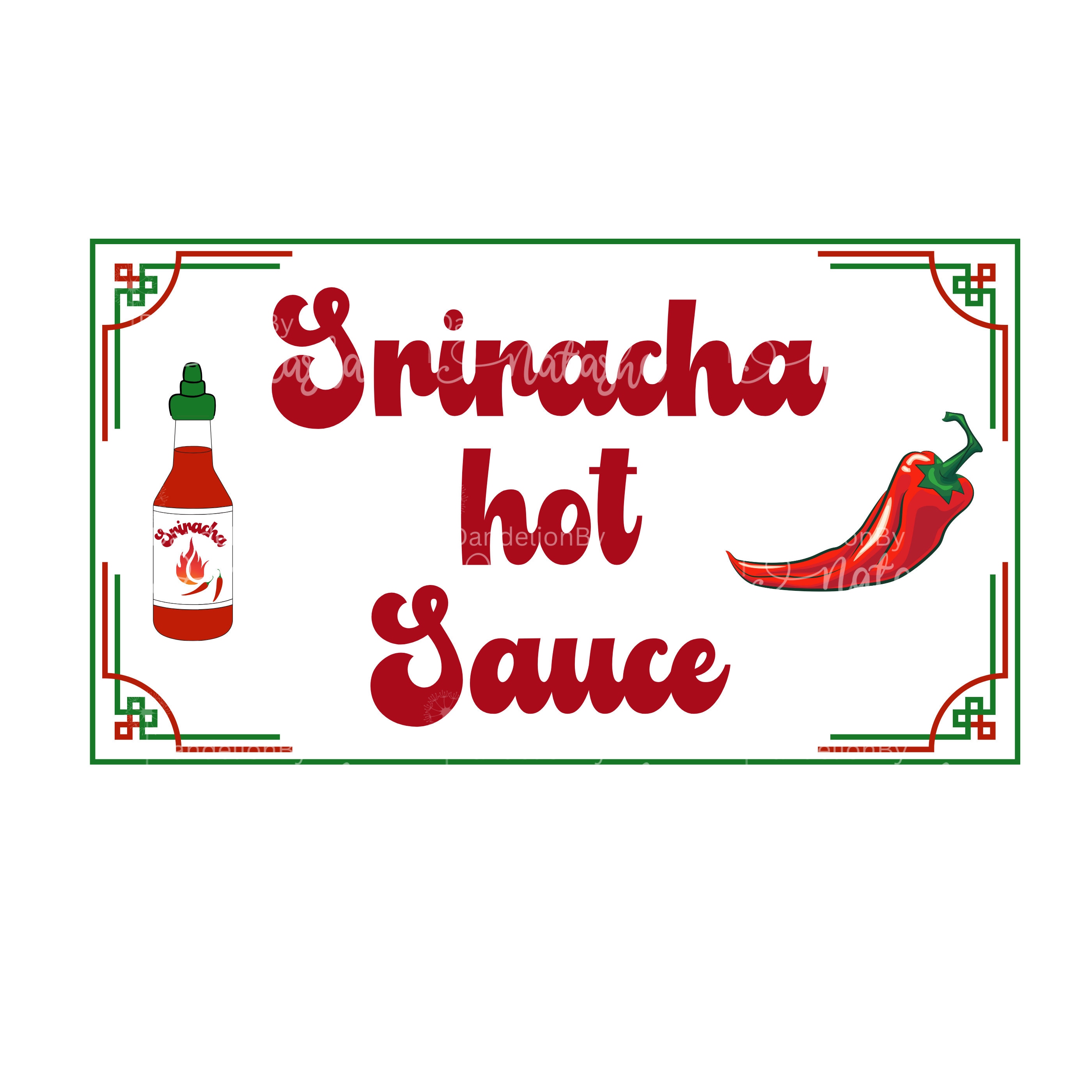 Sriracha Bottle Label PNG SVG, Sriracha Chilli Sauce,sriracha Chill ...