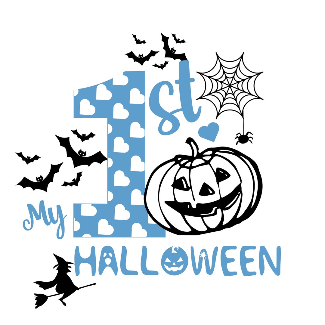 My First Halloween |PNG SVG| Pink and Blue| My 1st Halloween Svg, My ...