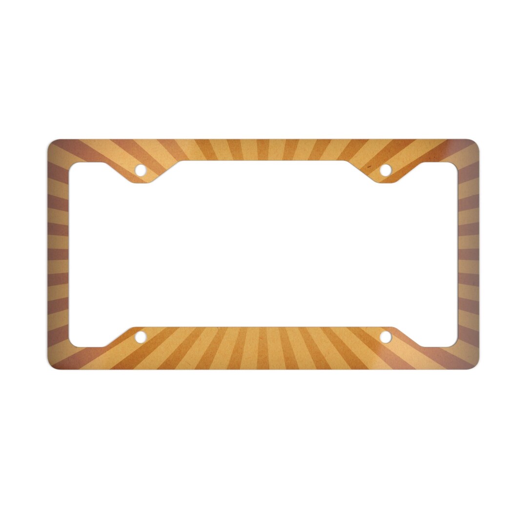 License Plate Frame, Faded Retro Pattern License Plate, Retro Patterned ...