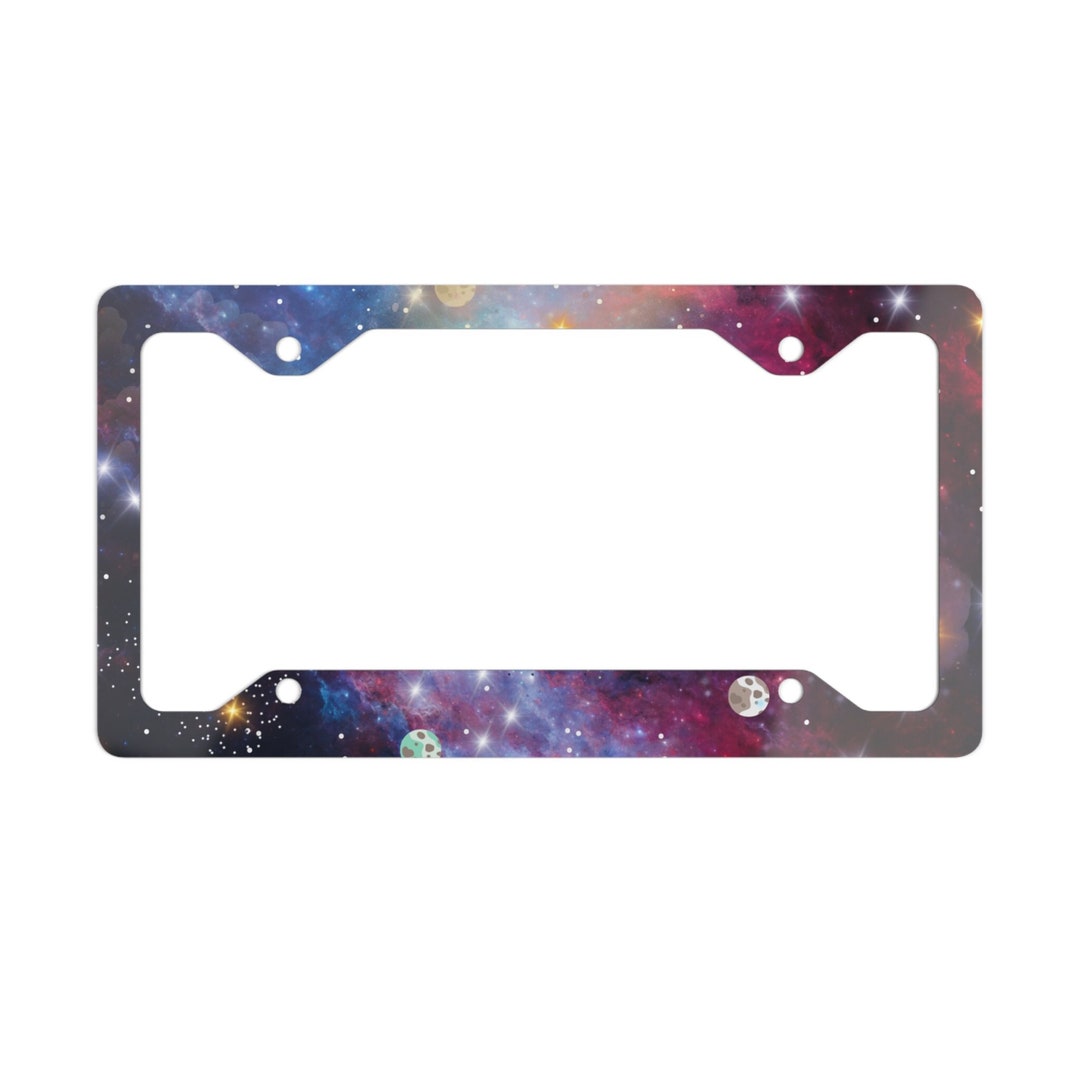 License Plate Frame, Space License Plate Frame, Space Patterned Number ...