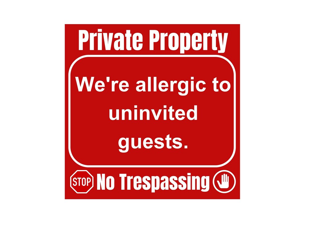 Private Property, No Trespassing Sign SVG PNG , Digital Printable ...
