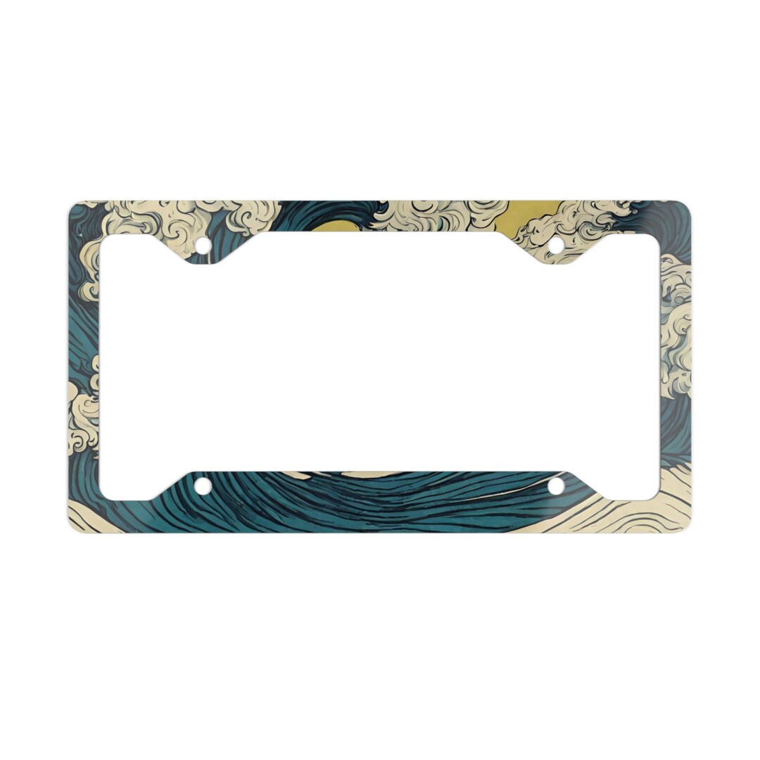 License Plate Frame, License Plate Frame With Print, Van Gogh Inspired ...