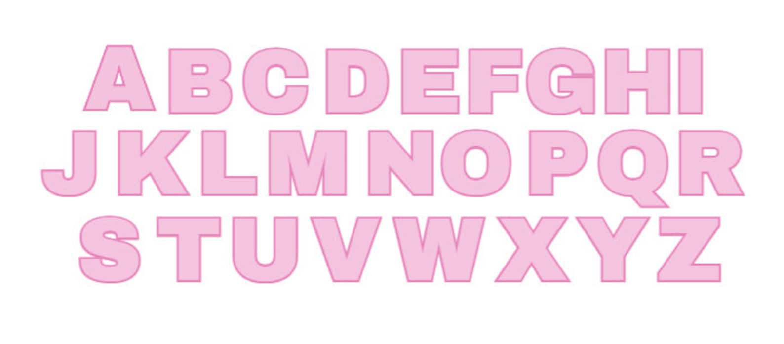 Bold Filled Font 3 Colors, Outline Font Solid Alphabet Letters Assorted ...