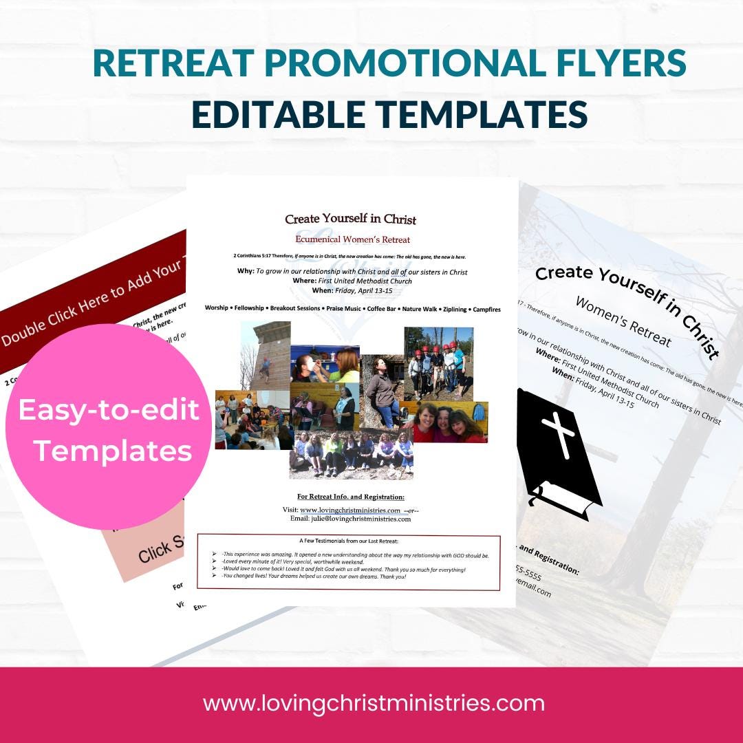 Women's Retreat Flyer Templates: Editable Ministry Promotion (digital ...