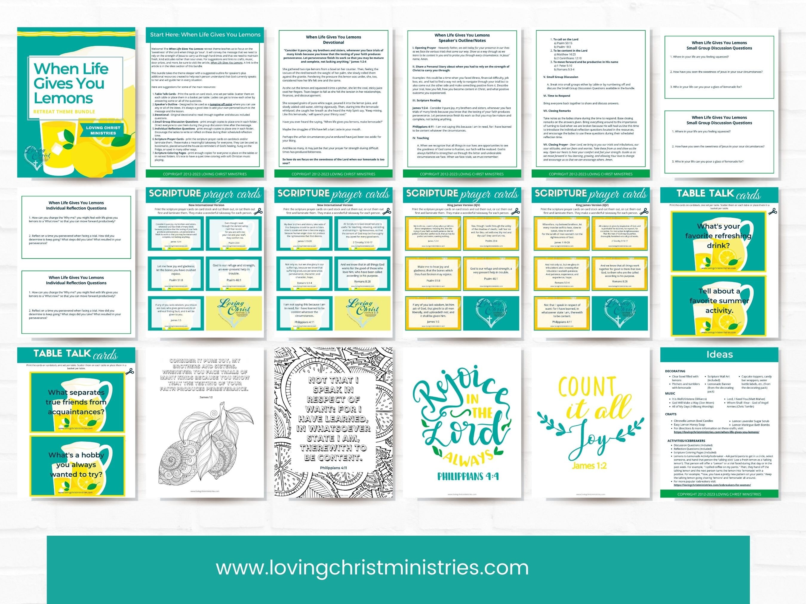 When Life Gives You Lemons Printable Christian Retreat Theme Bundle - Etsy