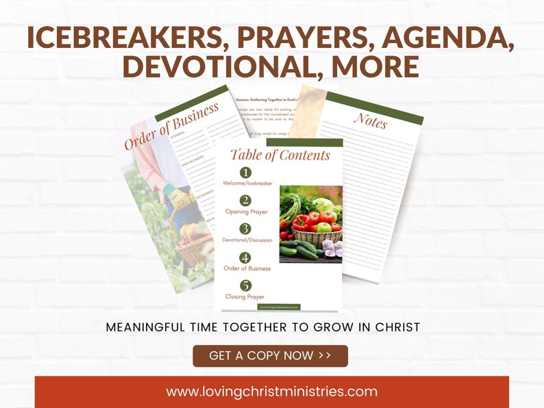 October Monthly Ministry Meeting Pack Christian Printables Devotionals ...