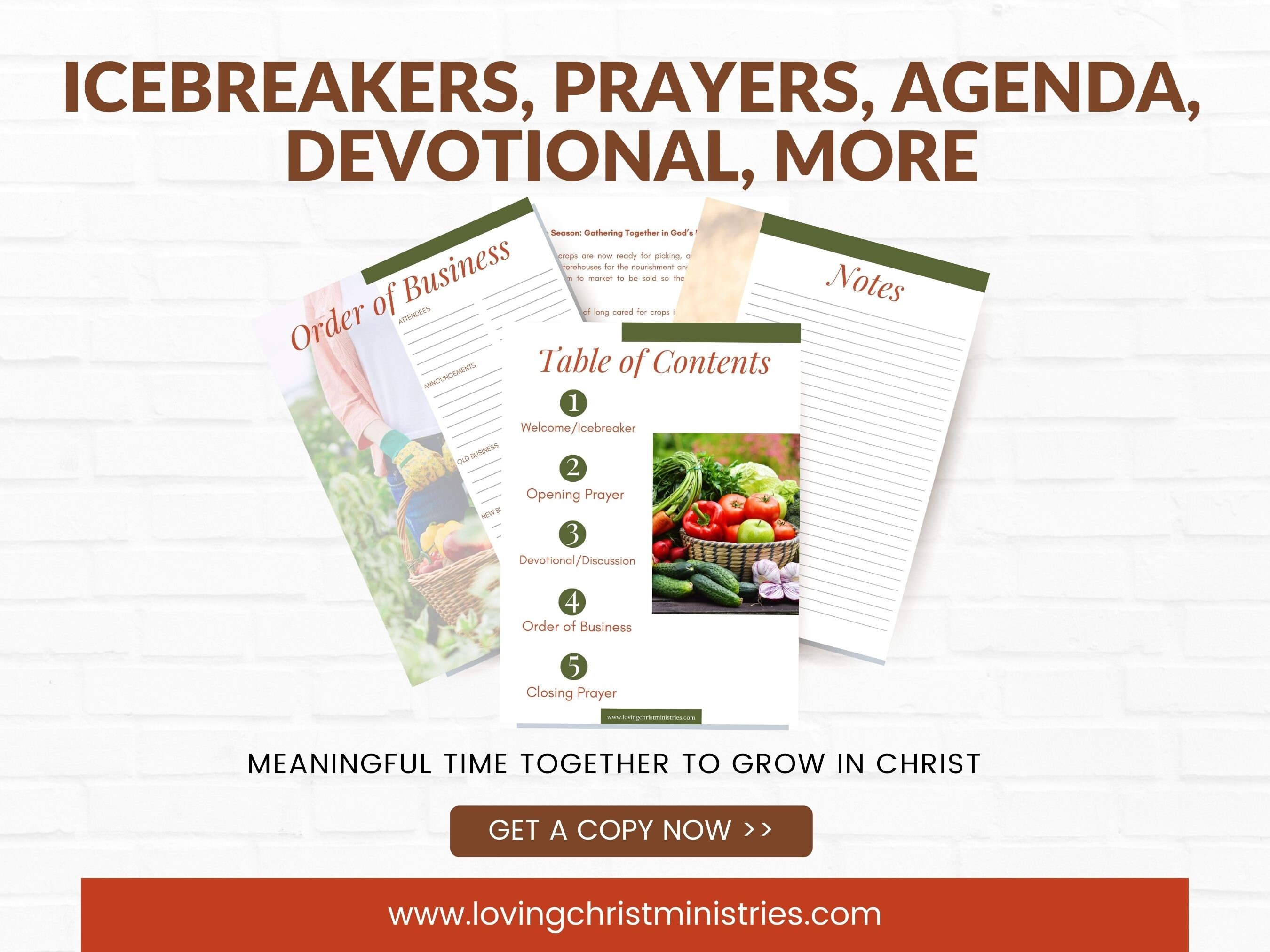 October Monthly Ministry Meeting Pack Christian Printables Devotionals ...
