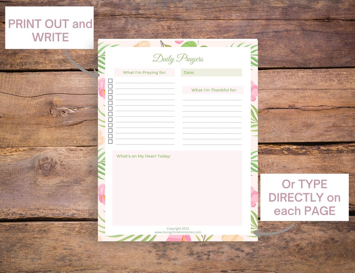 Fillable Daily Prayer, Sermon Notes, SOAP Notes, Bible Study, Summer ...