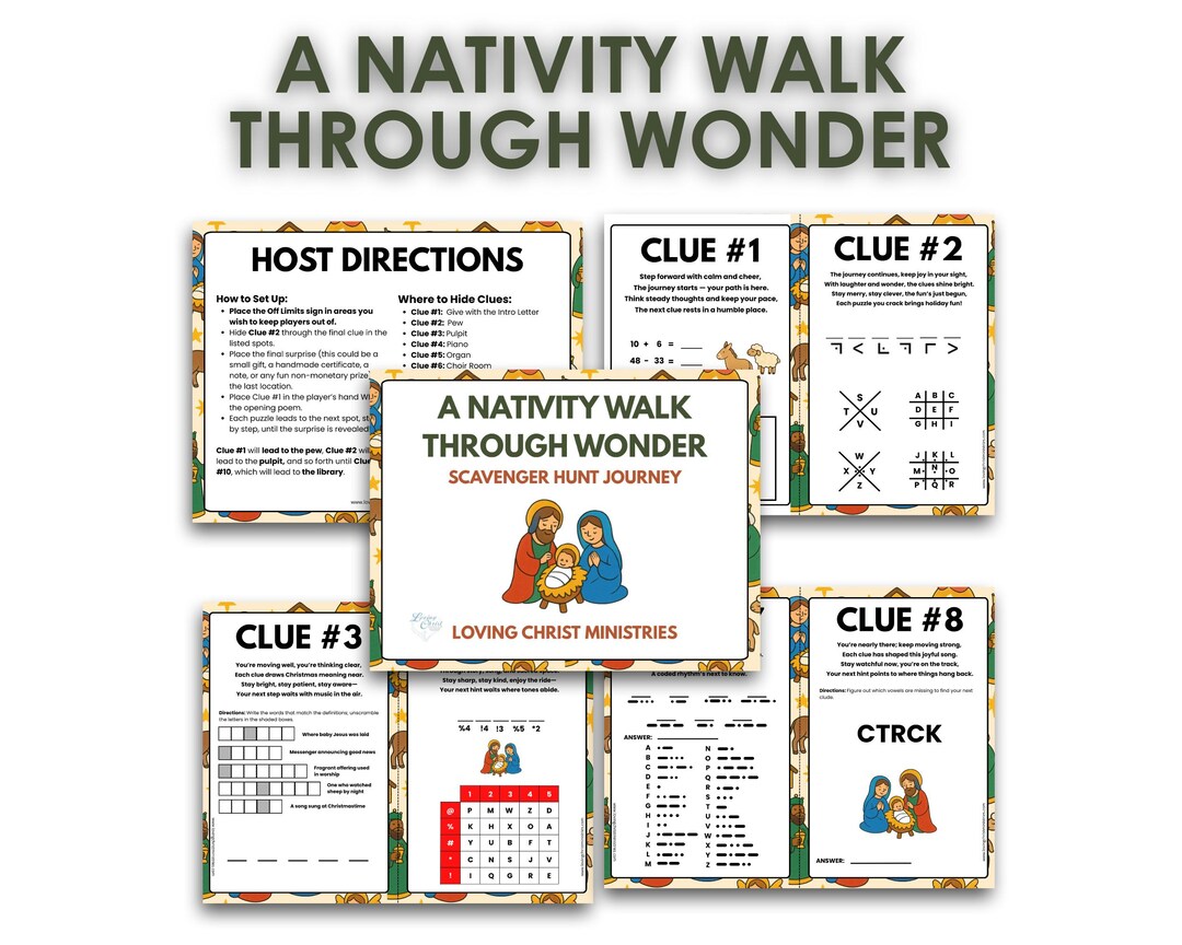 A Nativity Walk Through Wonder - Scavenger Hunt for Women's Ministry - Etsy