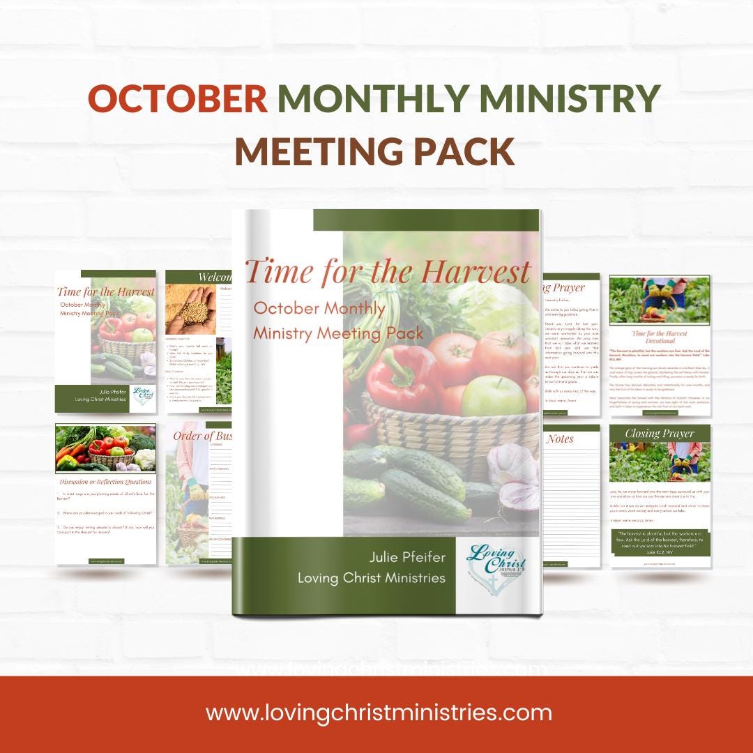 October Monthly Ministry Meeting Pack | Christian Printables ...