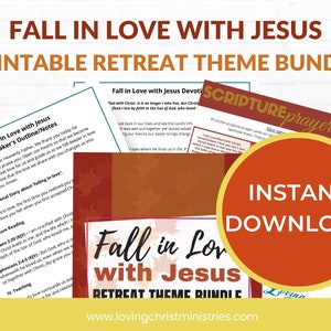 Fall in Love With Jesus Printable Christian Retreat Theme Bundle Women ...