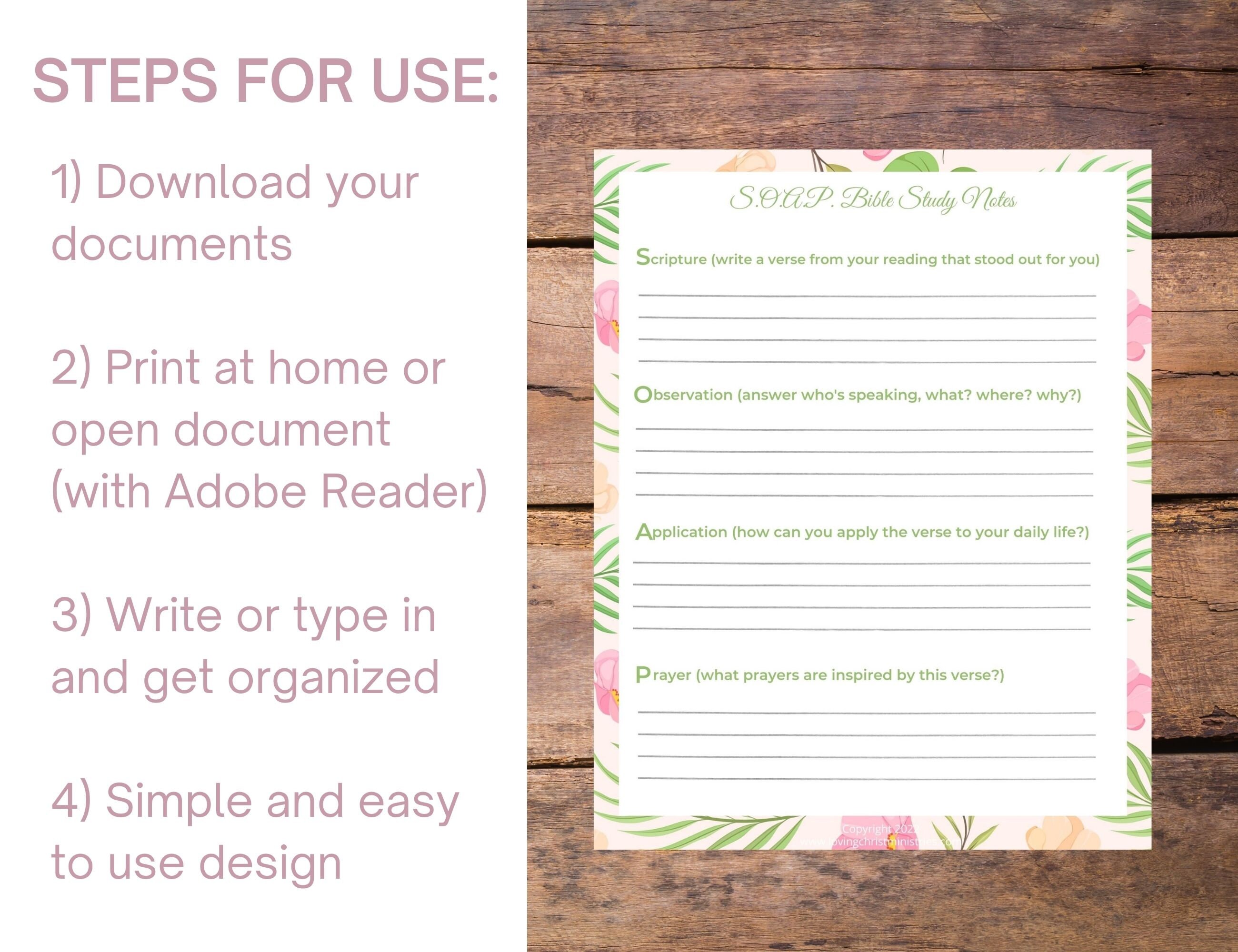 Fillable Daily Prayer, Sermon Notes, SOAP Notes, Bible Study, Summer ...