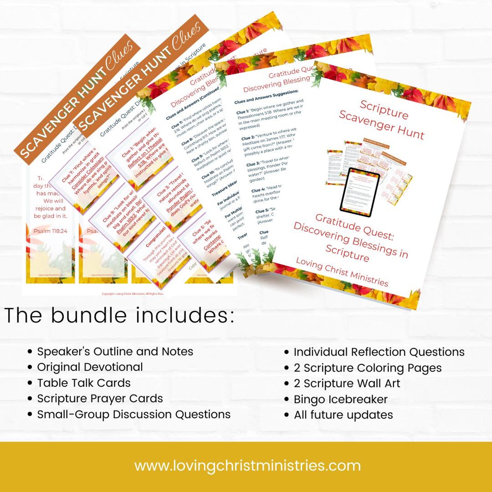 Gratitude Quest Scripture Scavenger Hunt Game Printable Activity for ...