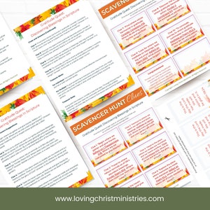 Gratitude Quest Scripture Scavenger Hunt Game Printable Activity for ...