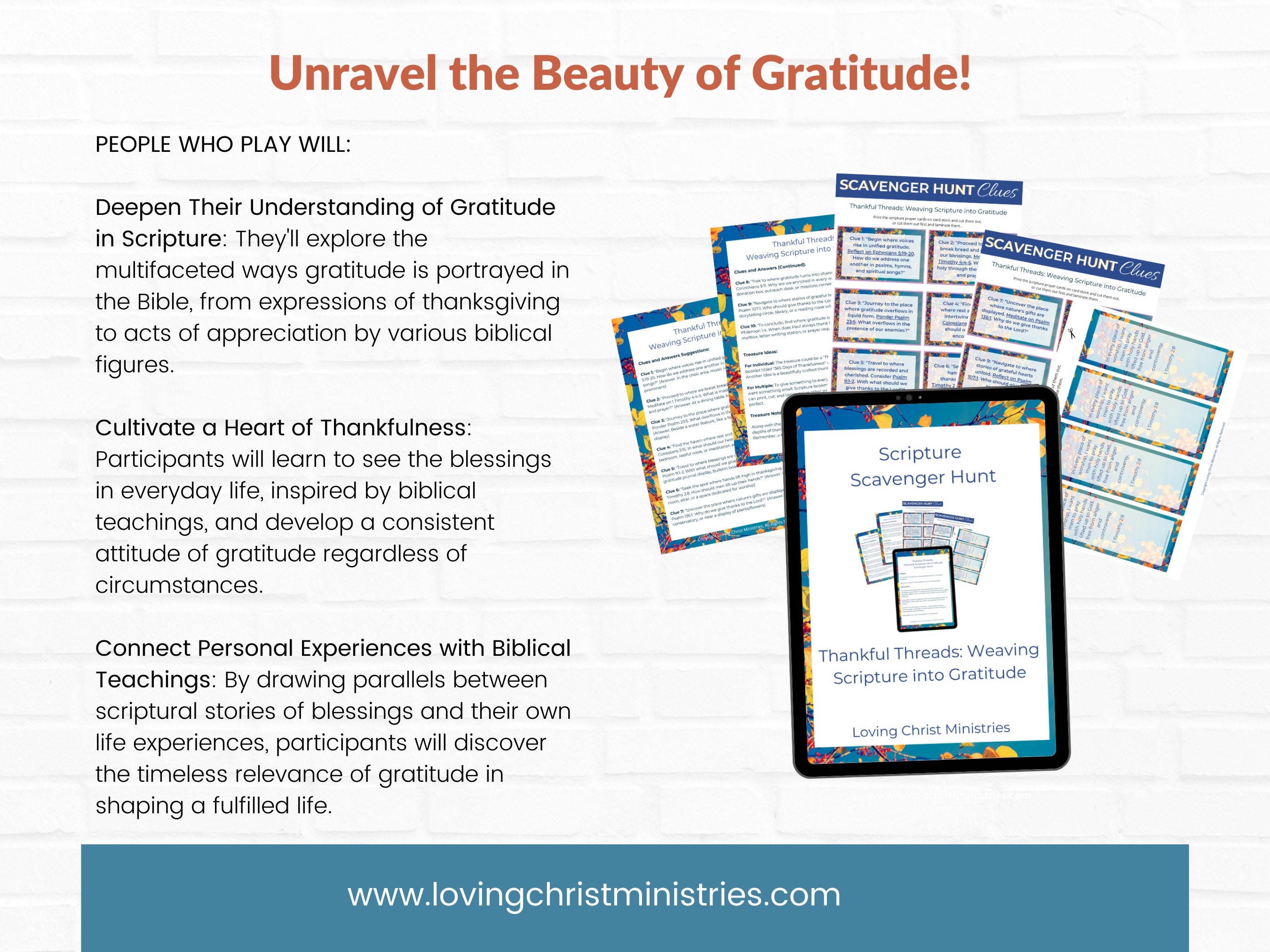 Thankful Threads Scripture Scavenger Hunt Game Printable Activity for ...