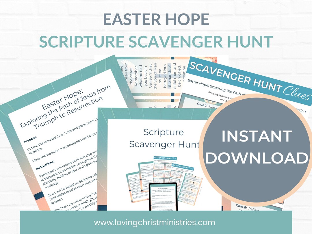 Easter Hope Scripture Scavenger Hunt Game Printable Activity for Women ...