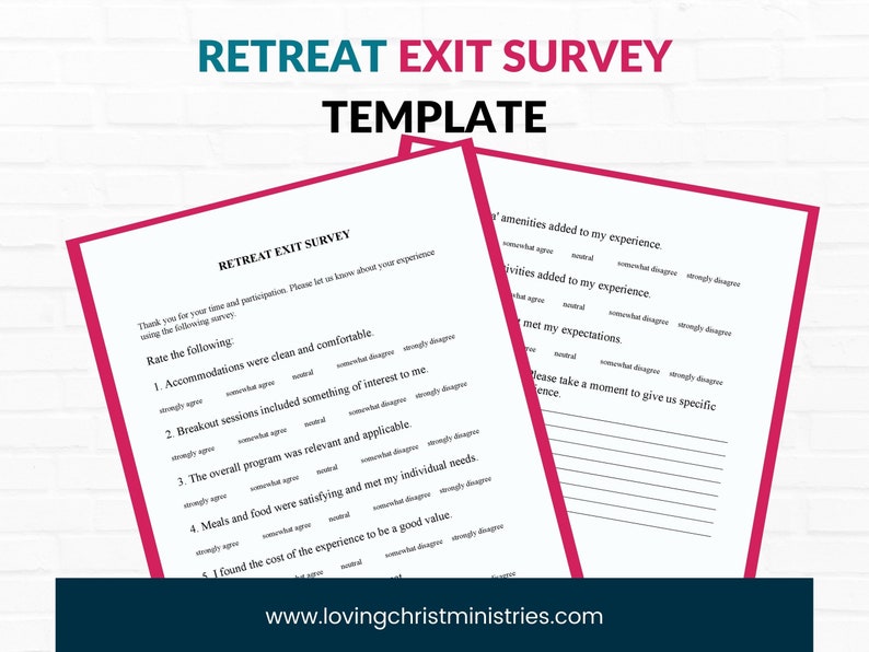 Exit Survey Templates for Women's Ministry - Etsy