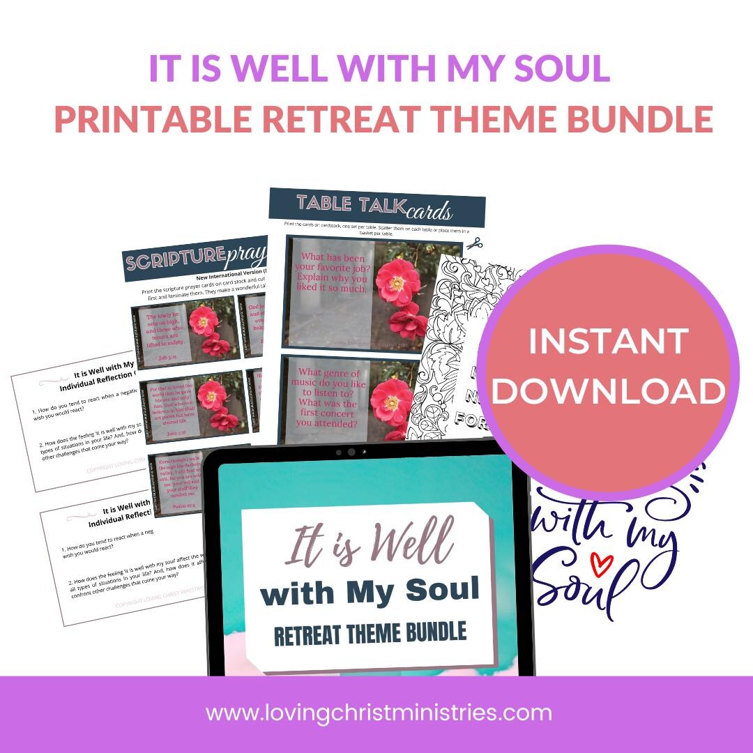 It is Well With My Soul Printable Retreat Theme Bundle (digital ...