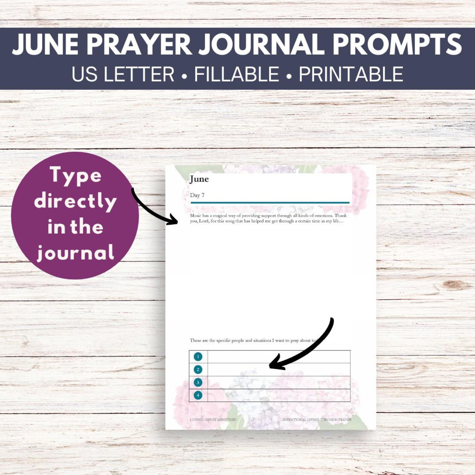 June Printable Fillable Prayer Journal Prompts, 30 Unique Prayer ...