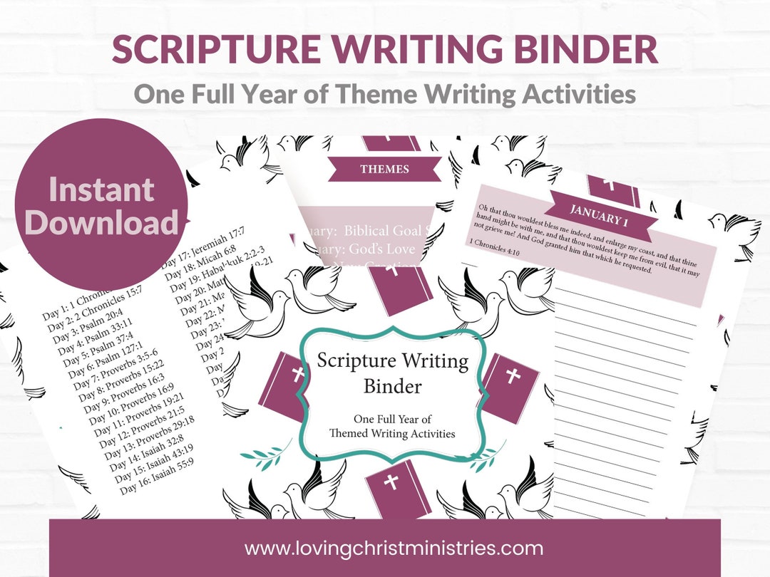 Scripture Writing Binder Bible Study Planner - Etsy