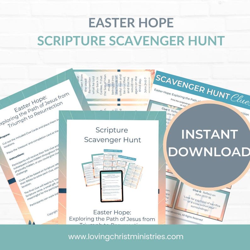 Easter Hope Scripture Scavenger Hunt Game Printable Activity for Women ...