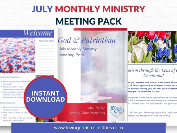 July Monthly Ministry Meeting Pack | Etsy