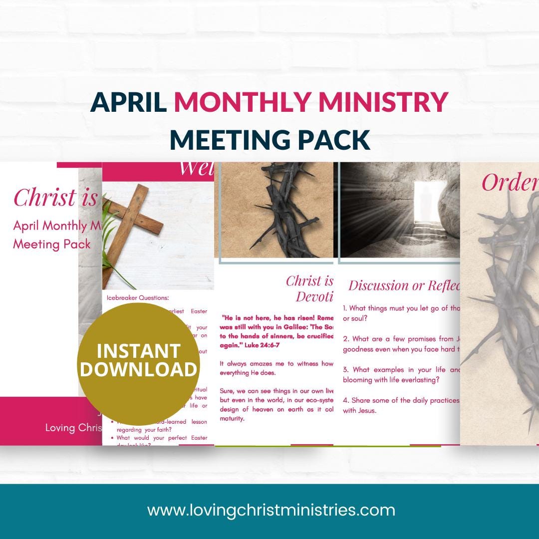 April Monthly Ministry Meeting Pack - Etsy