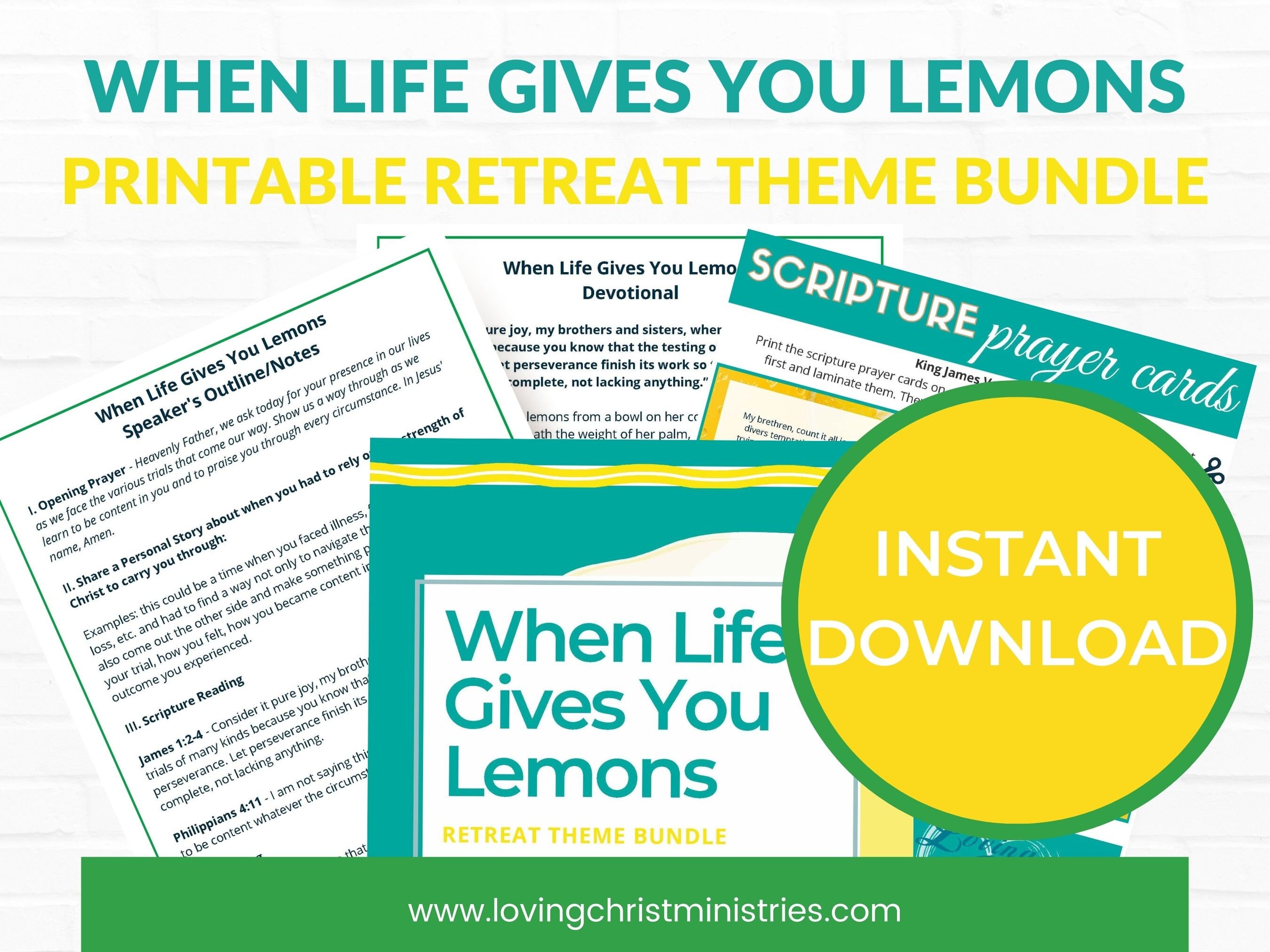 When Life Gives You Lemons Printable Christian Retreat Theme Bundle - Etsy