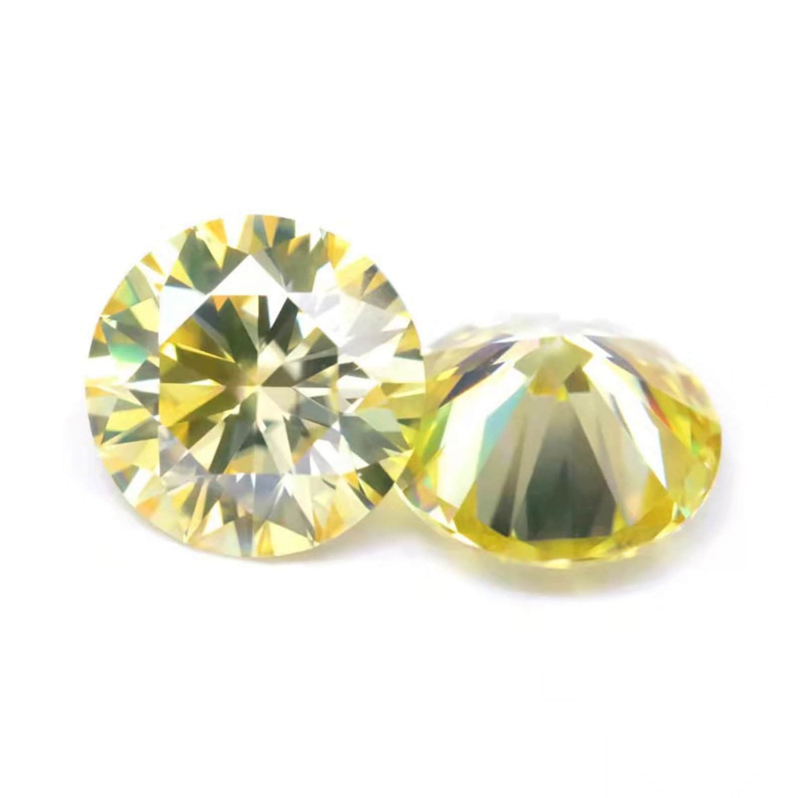 Fancy Yellow Moissanite Stone Loose Gemstone Vivid Yellow - Etsy