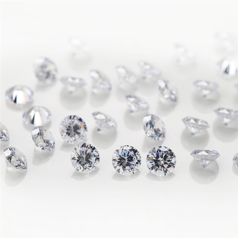 Round Cubic Zirconia Diamond Simulant Brilliant Cut Loose - Etsy