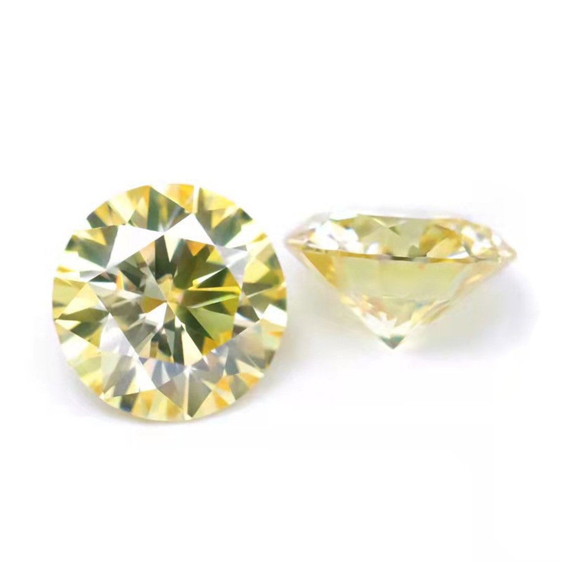 Fancy Yellow Moissanite Stone Loose Gemstone Vivid Yellow - Etsy