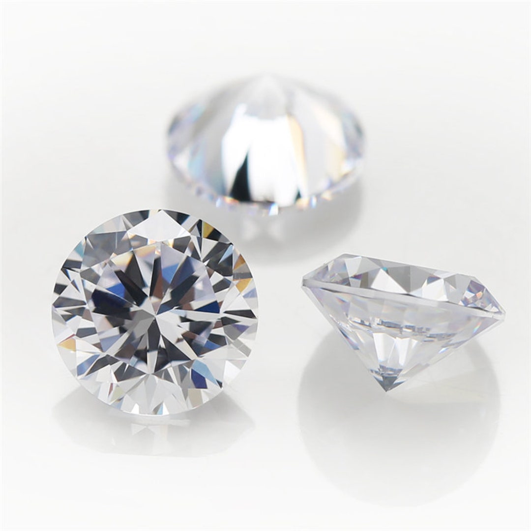 Round Cubic Zirconia Diamond Simulant Brilliant Cut Loose - Etsy