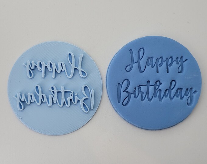 Happy Birthday Rubber Stamp, Scribbled Birthday Craft Stamp, Birthday ...