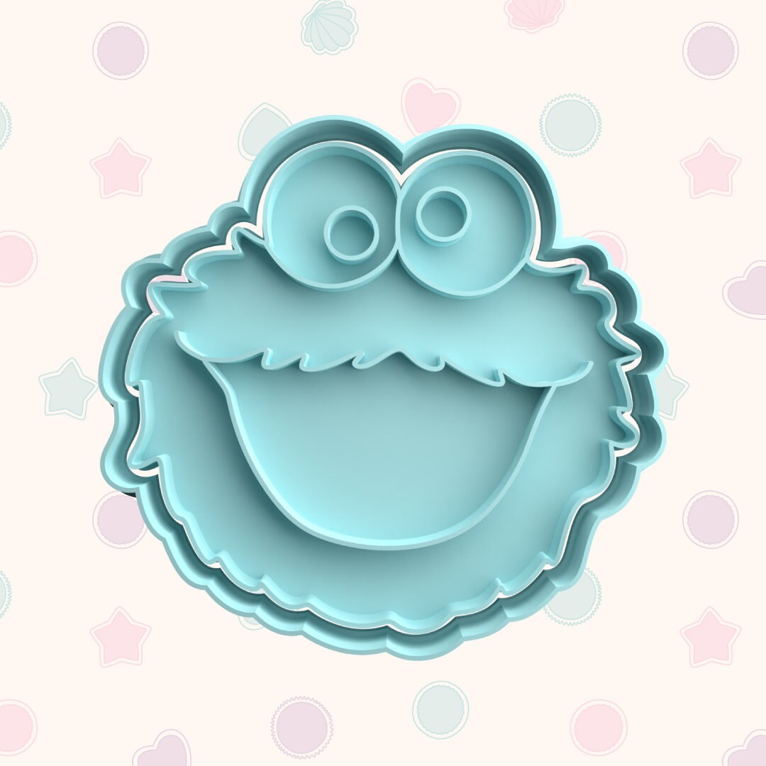 Cookie Monster Fondant Stamp & Cutter Embosser Set - Etsy