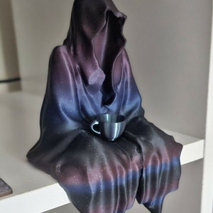 Sitting Ghost Figurine With Tea Cup 3D Print Book Self Decor Bookish ...