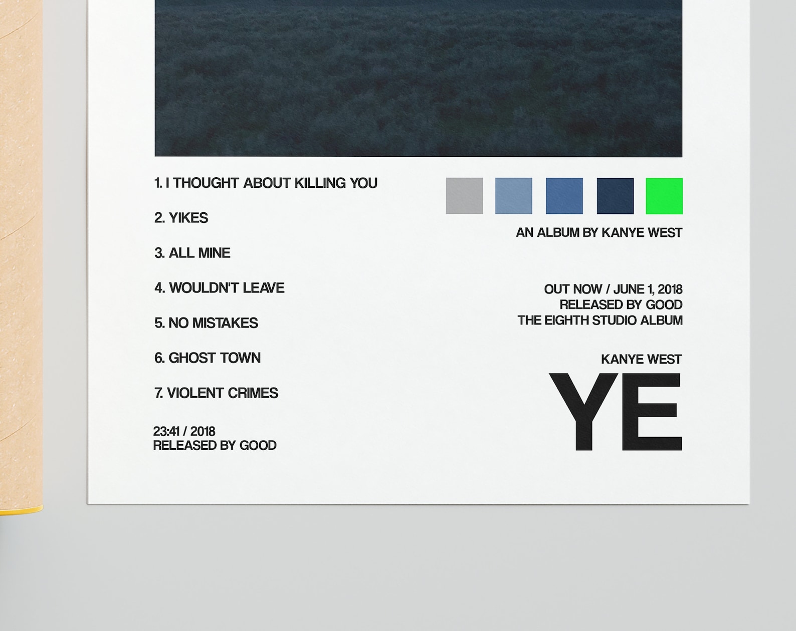 Kanye West poster Kanye West Ye Album Cover poster | Etsy