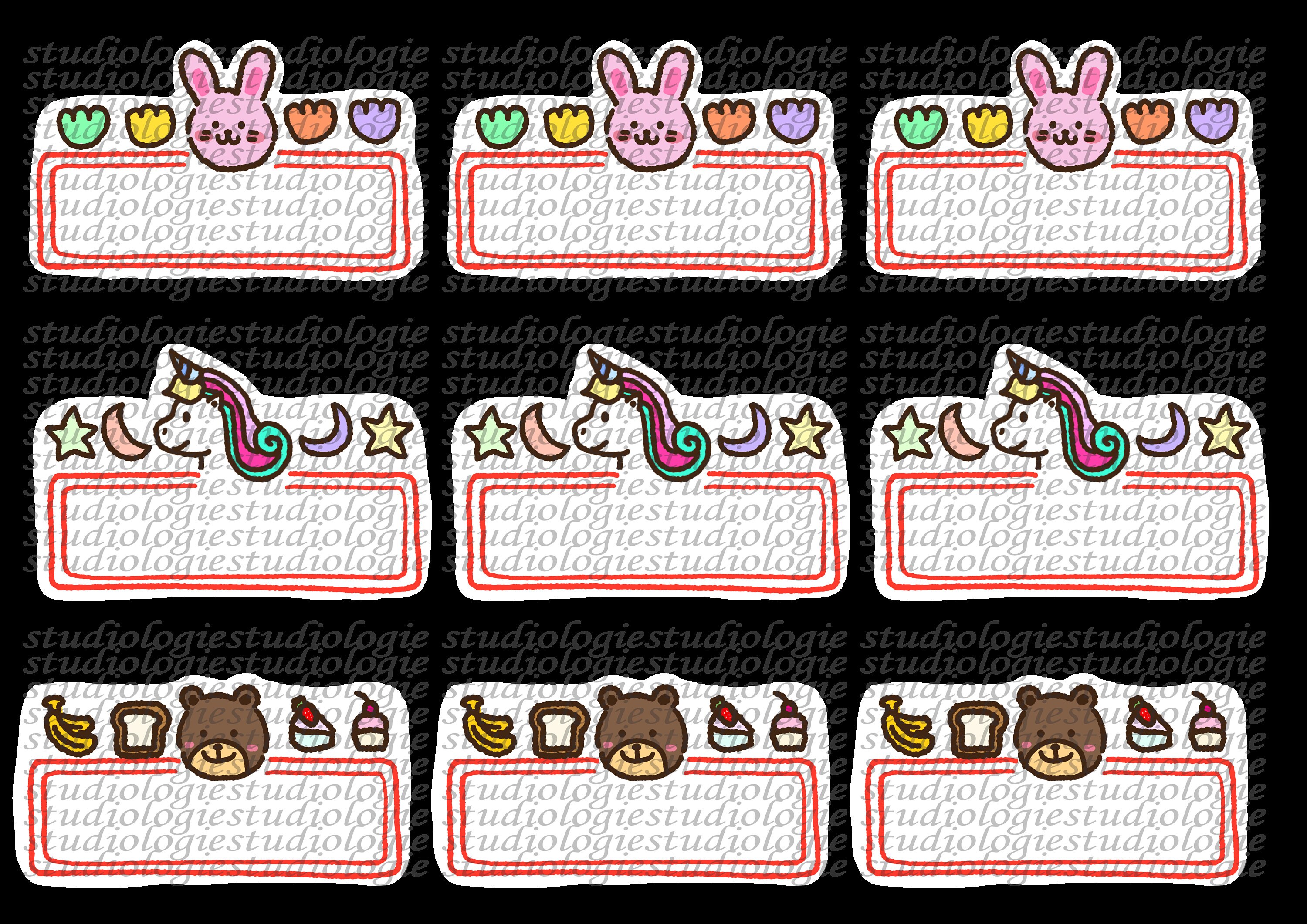 DIGITAL Hand Drawn Name Tag, Name Label Stickers for Kids Back to ...