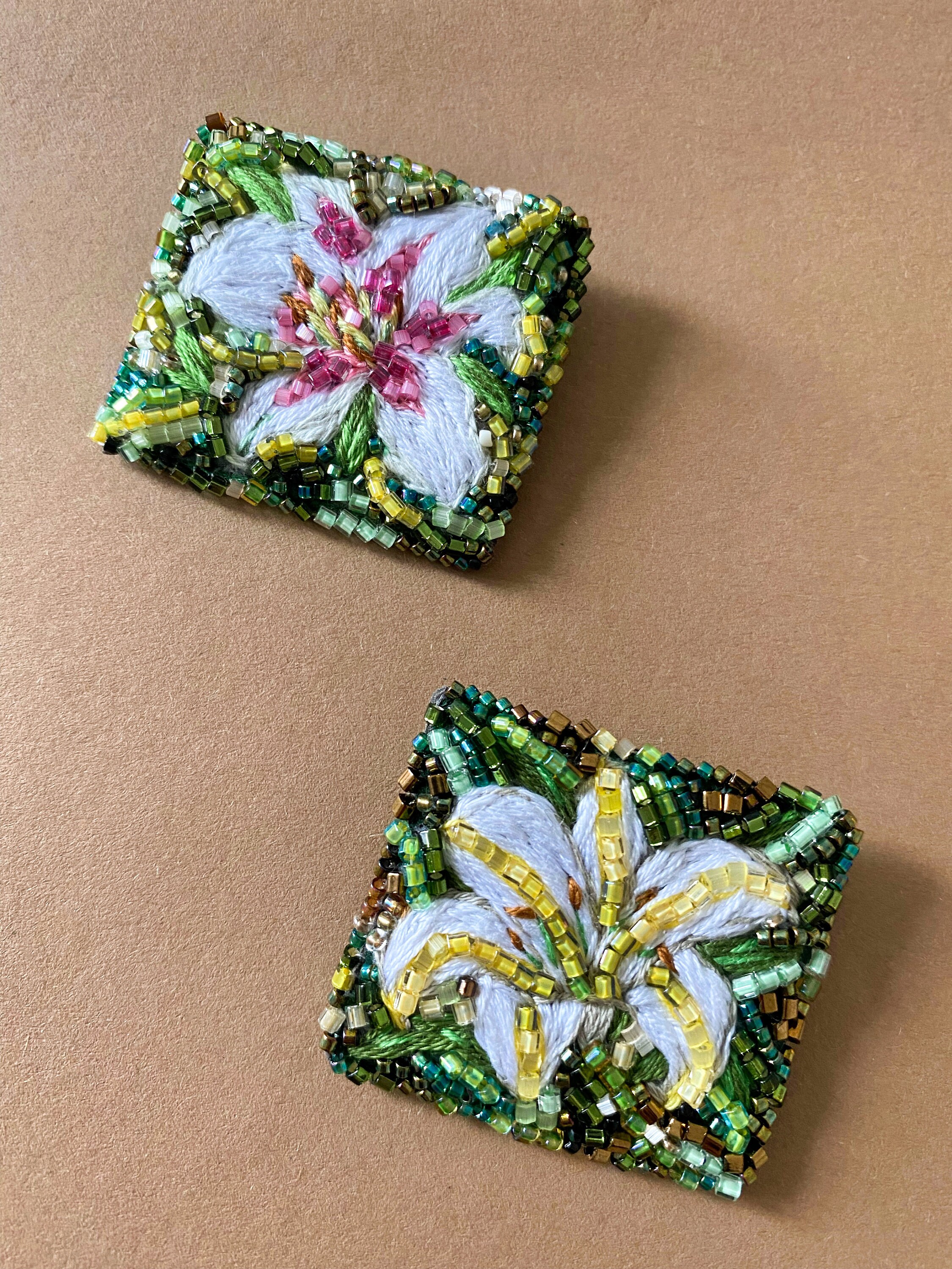 Embroidered Lily Flower Brooch Floral Brooch Pin for Wedding - Etsy