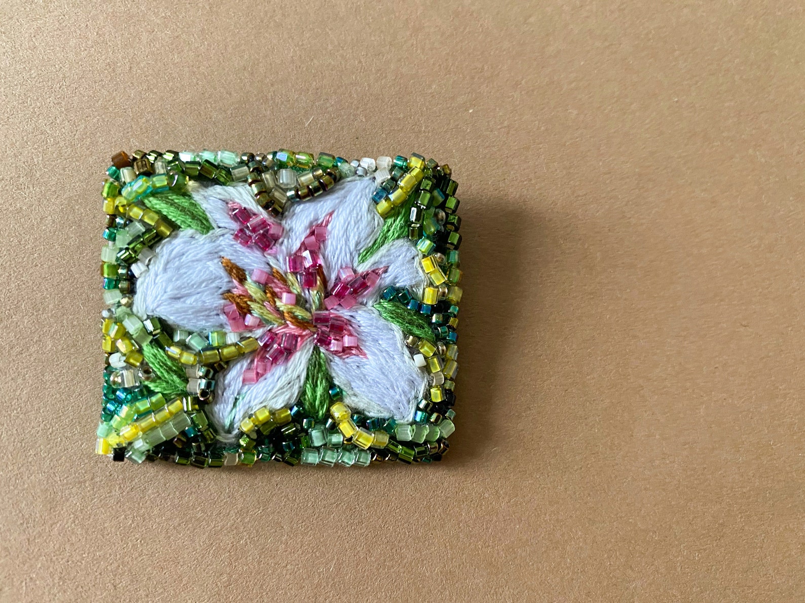Embroidered Lily Flower Brooch Floral Brooch Pin for Wedding - Etsy