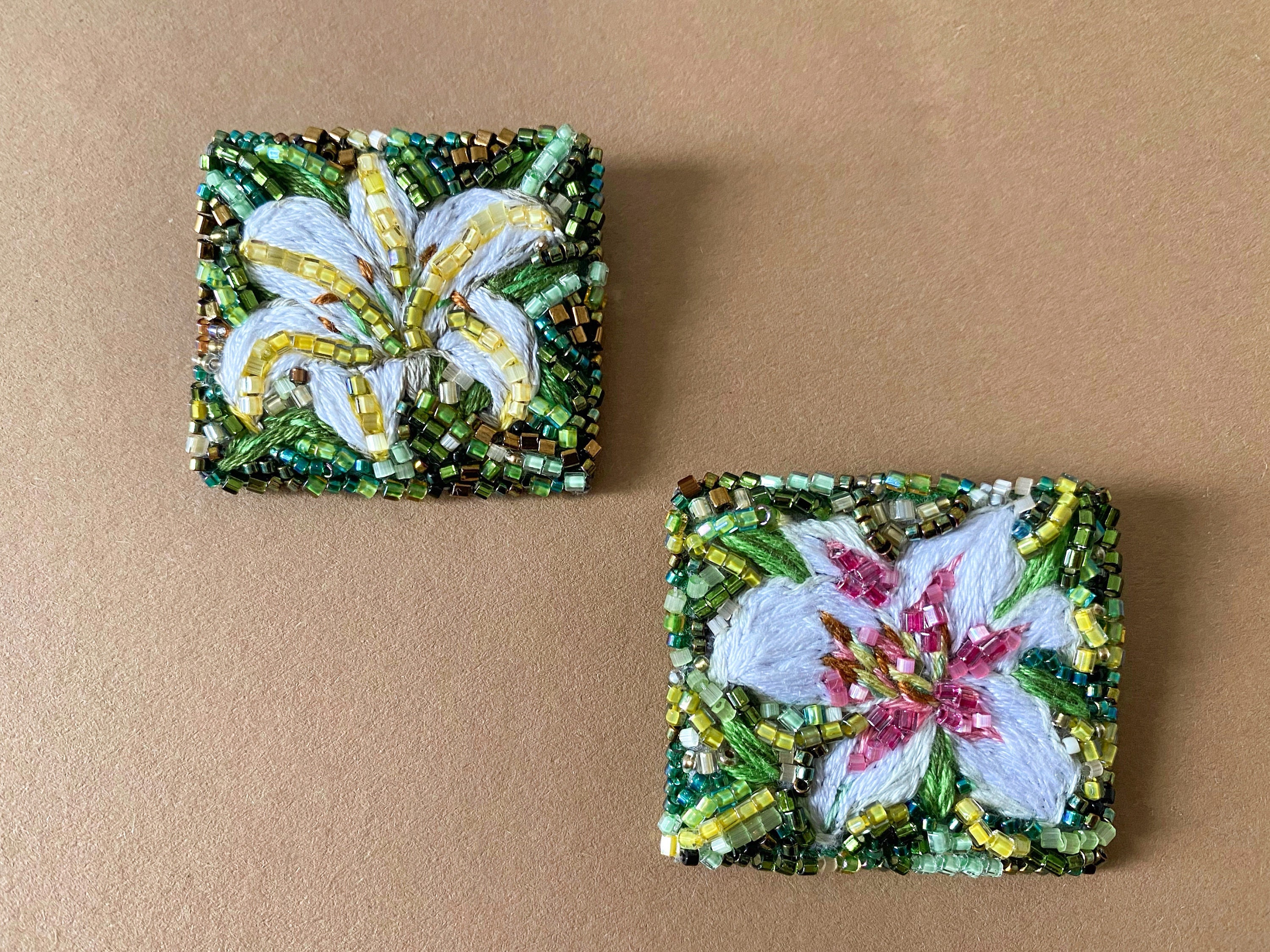 Embroidered Lily Flower Brooch Floral Brooch Pin for Wedding - Etsy