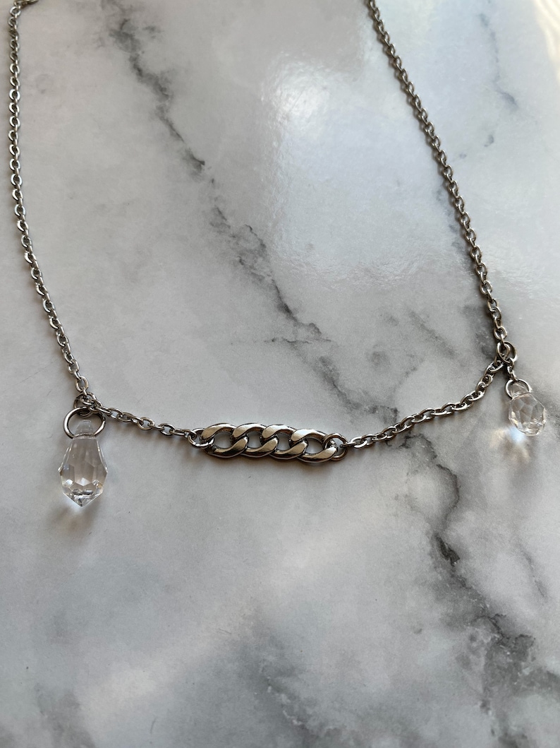 Face Chain With Teardrop Crystal Pendants, Stainless Steel Nose Chain ...