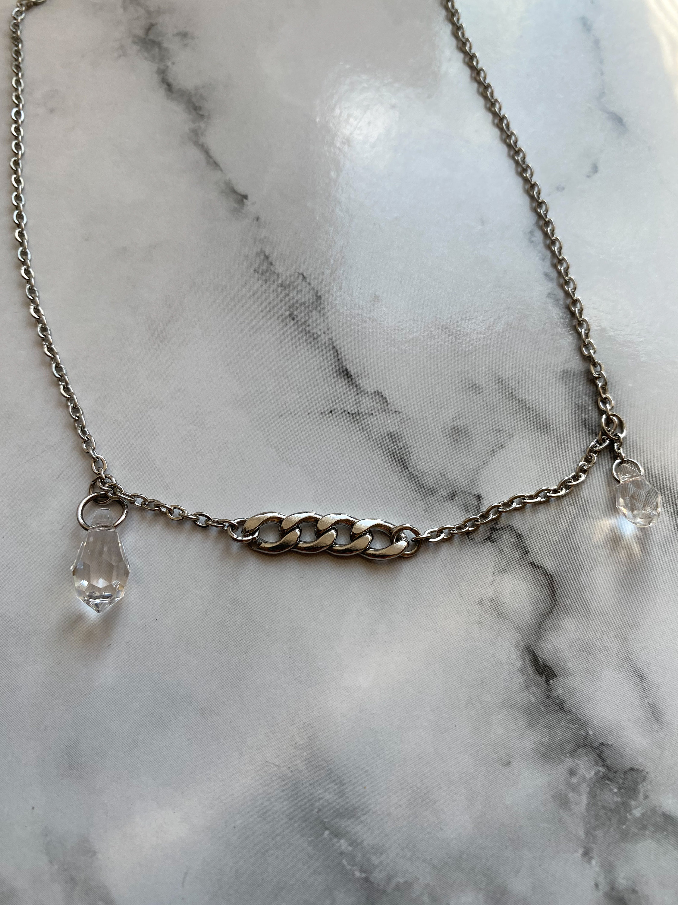 Face Chain With Teardrop Crystal Pendants, Stainless Steel Nose Chain ...