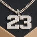 Personalized Engraved Number With Name Necklace 23 Number - Etsy