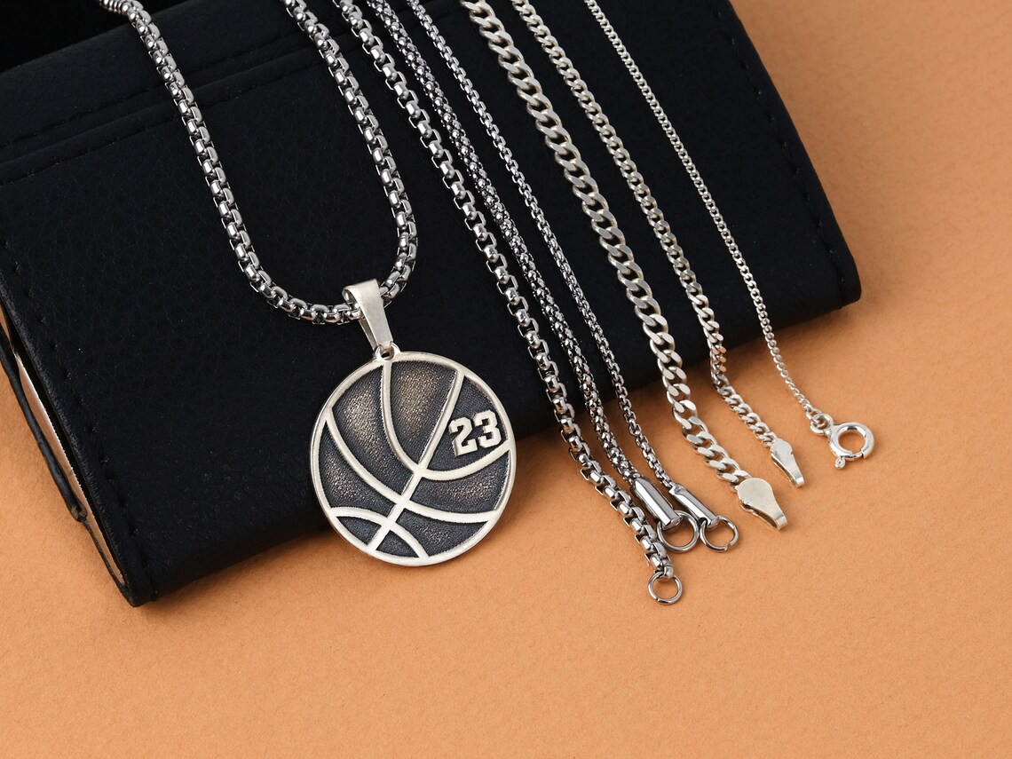 Basketball Jewelry Silver Basketball Pendant Tumbled Silver - Etsy
