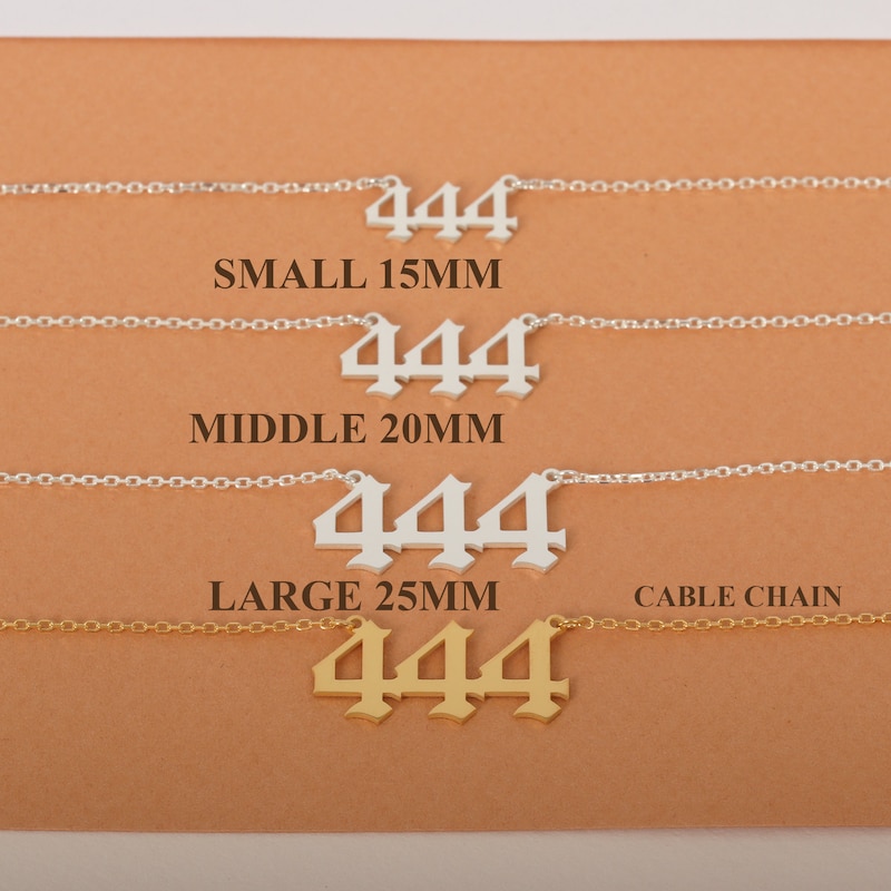 444 Necklace Sterling Silver - Etsy